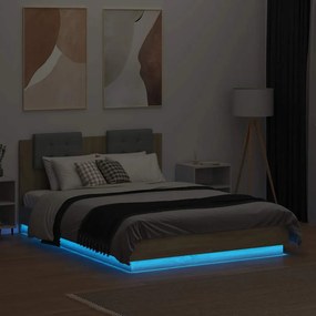 Rám postele s čelem a LED osvětlením dub sonoma 120 x 190 cm 3210054
