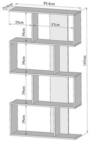 Šedohnědá knihovna TemaHome Sigma