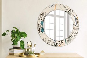 Kulaté zrcadlo s dekorem Květiny se vzorem džungle fi 50 cm