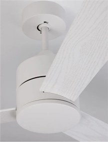 NV 9952355 Stropní ventilátor AXEL bílý hliník a listy dub - NOVA LUCE