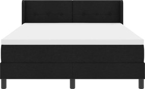 Postel s boxspringem s čelo Černý 200 x 140 cm textil 3341106