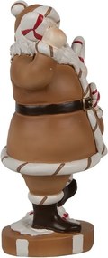 Hnědá vánoční dekorace Santa - 12*9*20 cm