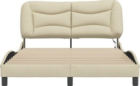 Rám postele s LED bez matrace Hvar Cream 140x200 cm Látka 3213709
