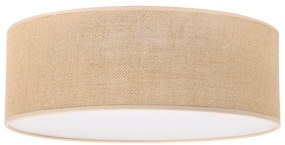 Stropní svítidlo Juta, 1x jutové stínítko, (bílé plexisklo), (fi 40cm)