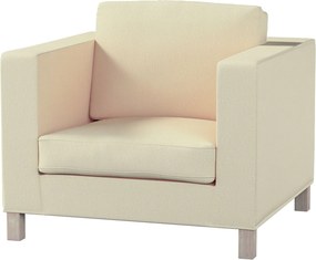 Potah na křesko IKEA Karlanda, krátký barva krémová látka lesklé, pletený vzor