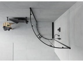 Mexen Rio půlkruhový sprchový kout 70 x 70 cm, Průhledné, Černá - 863-070-070-70-00