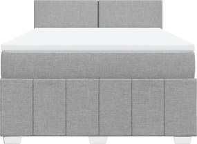 Box spring postel s matrací světle šedá 160 x 200 cm textil 3287112