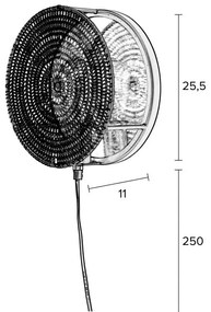 Černé nástěnné svítidlo White Label Lea