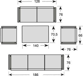 Doppler MANHATTAN, +1+1 zahradní sedací souprava 2+1