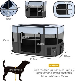 PawHut Hřiště pro domácí mazlíčky, skládací, s úložným pouzdrem, pro štěňata a koťata, dovnitř i venku, šedá