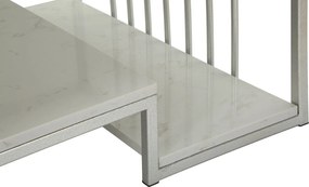 Konferenční stolek Kayseri 90 cm mramor/stříbrný