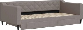 Válenda s přistýlkou a zásuvkami taupe 100 x 200 cm textil 3197470