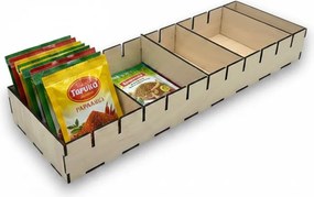 usporadejto.cz Organizér do šuplíku s přepážkami, vložka do zásuvky, dřevěný VASKY, 45,5 x 20 x 6 cm