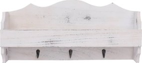 Nástěnný věšák bílý 50 x 10 x 23 cm dřevo 284231