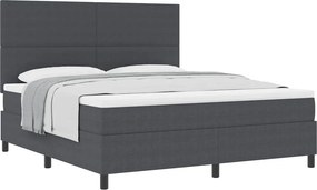 Postel s boxspringem s čelo Tmavě šedá a bílá 180 x 200 cm 3337568
