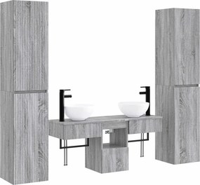 Sada koupelnového nábytku 5 ks Šedý Sonoma 33 x 34,5 x 160 cm 3406009