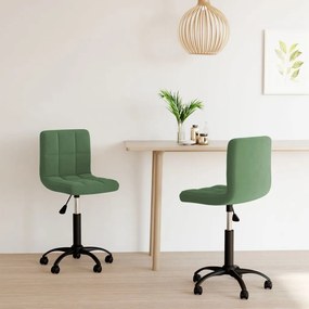 vidaXL Otočné jídelní židle 2 ks samet [334365] Barva: Tmavě zelená