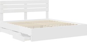 Rám postele se zásuvkou Bílá 180 x 200 cm Inženýrské dřevo 3411484