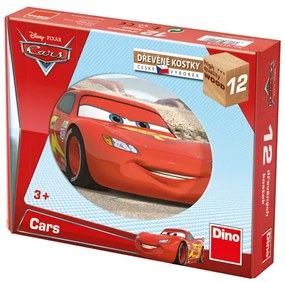 Dino Cars dřevěné kostky, 12 kostek