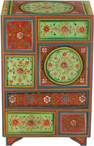 Dřevěná barevná komoda Mumbai mango wood - 43*29*65 cm