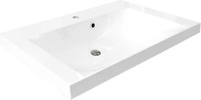 Mereo Mereo, Opto, koupelnová skříňka s umyvadlem z litého mramoru 81 cm, bílá, dub, bílá/dub, černá, CN921M