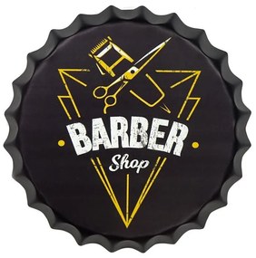 Pivní víčko na zeď Barber Shop