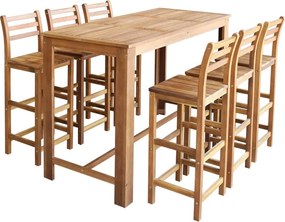 vidaXL Barový stůl a židle sada 7 kusů z masivního akáciového dřeva [246671]