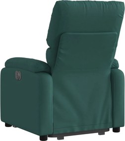 Zvedací polohovací křeslo tmavě zelené textil 3204830