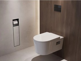 Hansgrohe XtraStoris Rock, wc kartáč na vestavbu s držákem na toaletní papír, černá matná, HAN-56062670