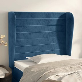 Čelo postele typu ušák tmavě hnědé 103x23x118/128 cm textil 3118142