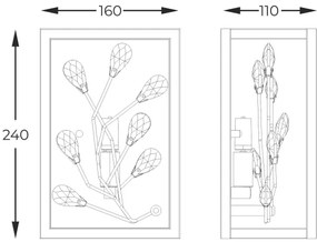 Zuma Line W0578-01A-B5TF - Nástěnné svítidlo SPRING 1xG9/33W/230V černá/zlatá