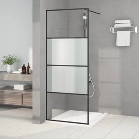 vidaXL Sprchová zástěna walk-in černá 80x195 cm napůl mléčné ESG sklo