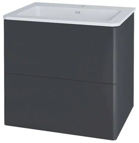 Mereo, Siena, koupelnová skříňka s umyvadlem z litého mramoru 61 cm, antracit mat CN430M
