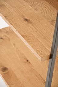 Knihovna Indus 90 cm z masivu dub přírodní/grafit