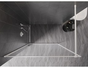 Mexen, Mexen Kioto-XF sprchová stěna s rámem 150 x 202 cm, průhledná 10 mm, bílá - 800-150-104-20-00-X