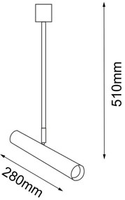 Amplex 8879 - Lustr na tyči AKADI 1xGU10-MR11/15W/230V