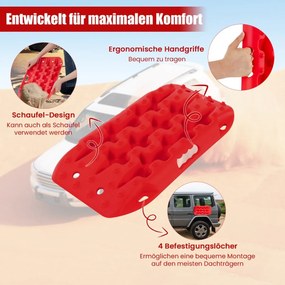 Costway 2 kusy trakční pomocné pískové desky terénní pneumatikový – červený