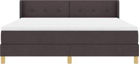 Postel s boxspringem s čelo Tmavě hnědá 200 x 180 cm textil 3341310