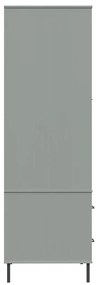 Šatní skříň s kovovými nohami šedá 90x55x172,5 cm masiv OSLO - Default Title
