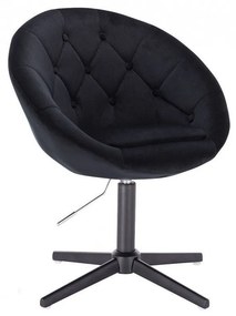 LuxuryForm DESIGN Otočné křeslo VERA VELUR na černém kříži - černé