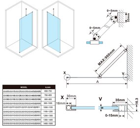 Polysan Esca White Matt jednodílná sprchová zástěna 100 x 210 cm k instalaci ke stěně bílá kouřové matné sklo ES1410-03