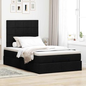 Osmanský rám postele s matrací černá 120x200cm textil 3313149