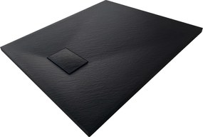 CERANO - Sprchová vanička čtvercová Gusto - černá matná - 90x90 cm
