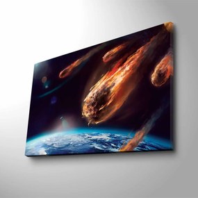 Obraz s LED osvětlením LETÍCÍ ASTEROID 45 x 70 cm