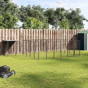 Psí kotec černý 12,1 m² ocel 3082213