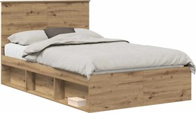 Rám postele Umělecký dub 120 x 200 cm Masivní borové dřevo 3411036