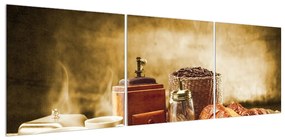 Obraz kávy a snídaně (150x50 cm)