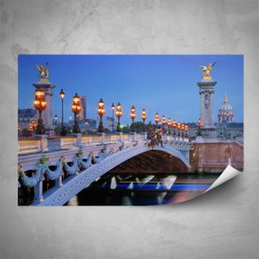 Plakát - Podvečerní most v Paříži (60x40 cm) - PopyDesign