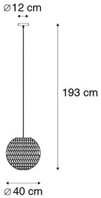 Retro závěsné svítidlo bílé 40 cm - Lina Ball 40