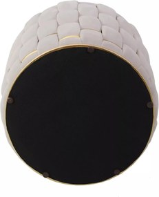 Taburet Tiara Velvet s úložným prostorem světle béžový